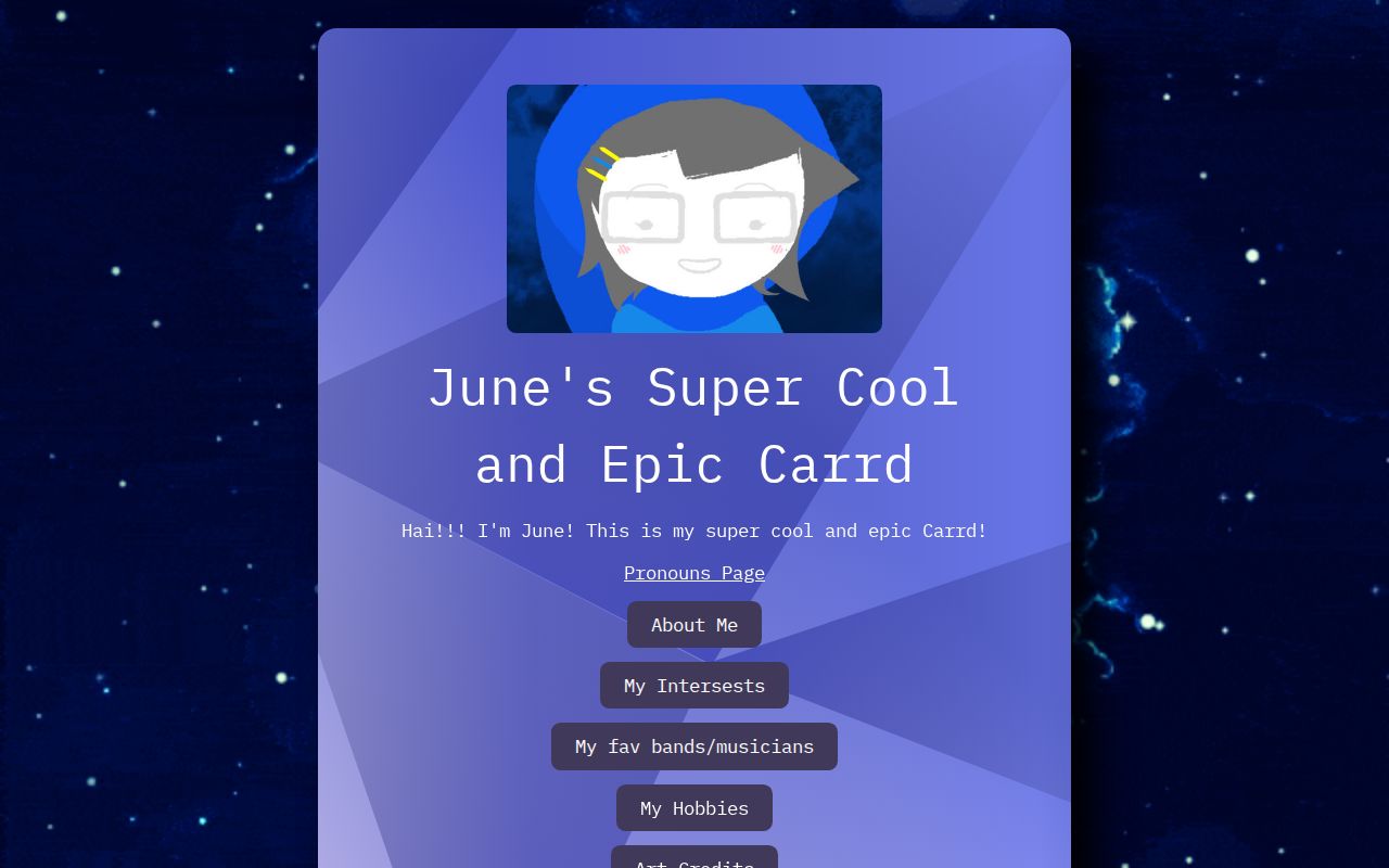 June's Super Cool and Epic Carrd
